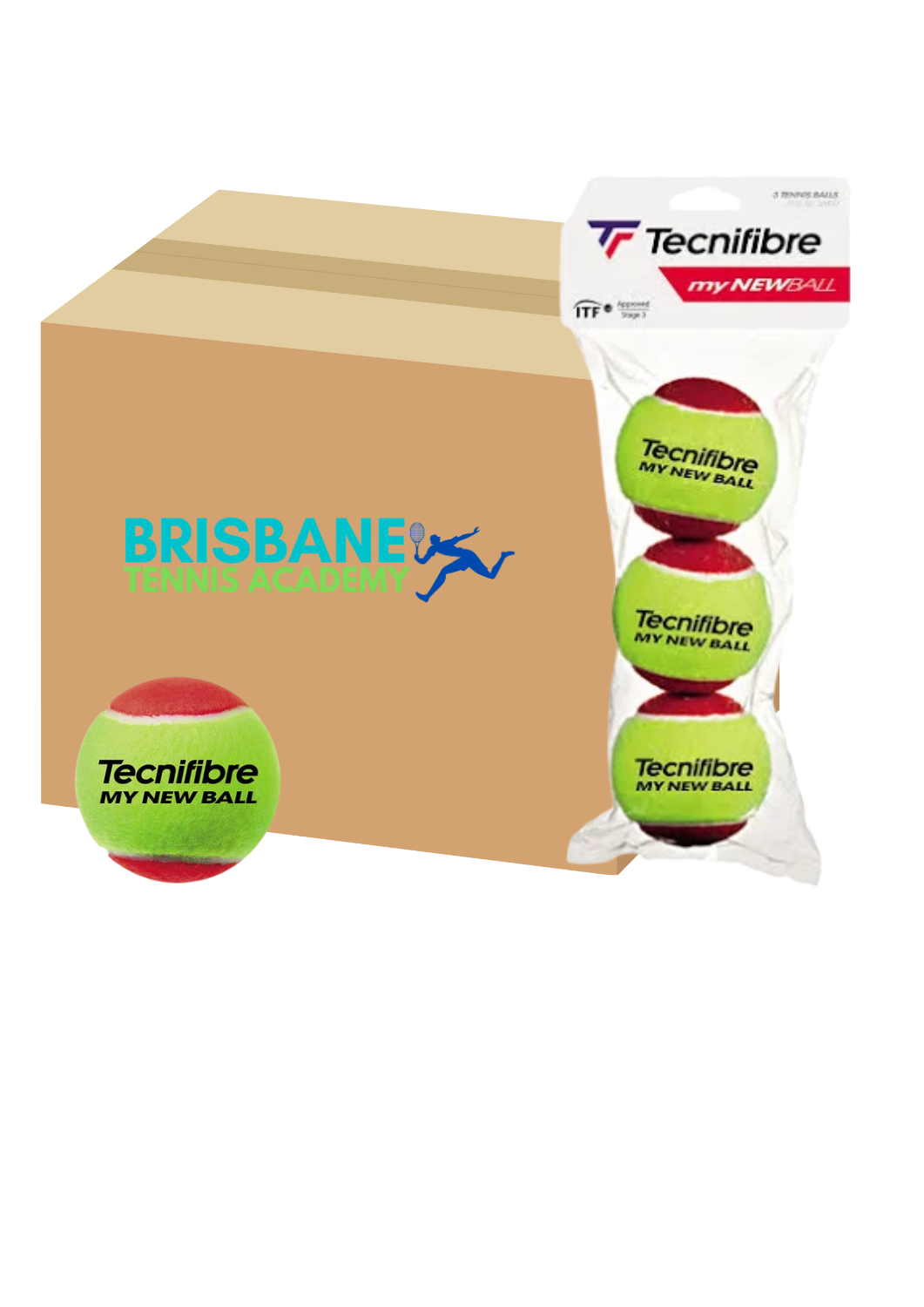 TECHNIFIBRE Red Development Ball (72 ball carton) | Brisbane Tennis Academy